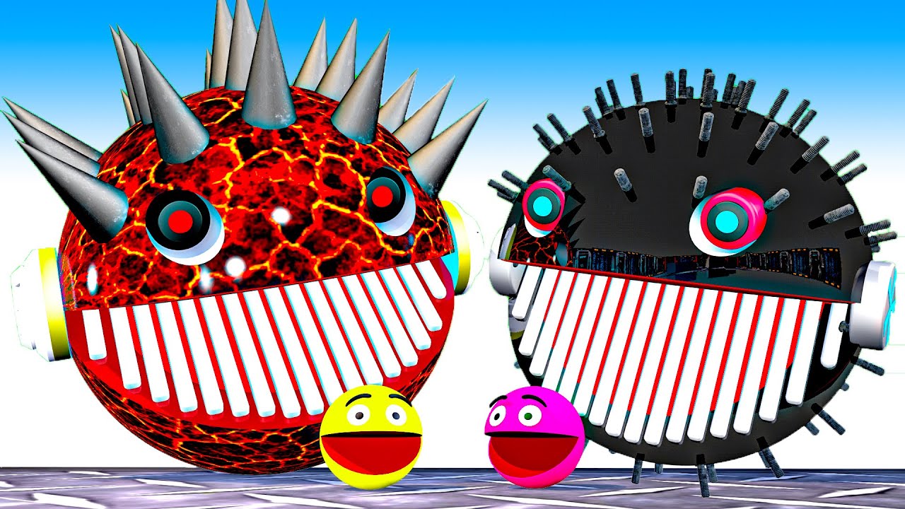 MS PACMAN & NEW MONSTER PACMAN & NEW LEGS ROBOT PACMAN VS HER FRIENDS ...