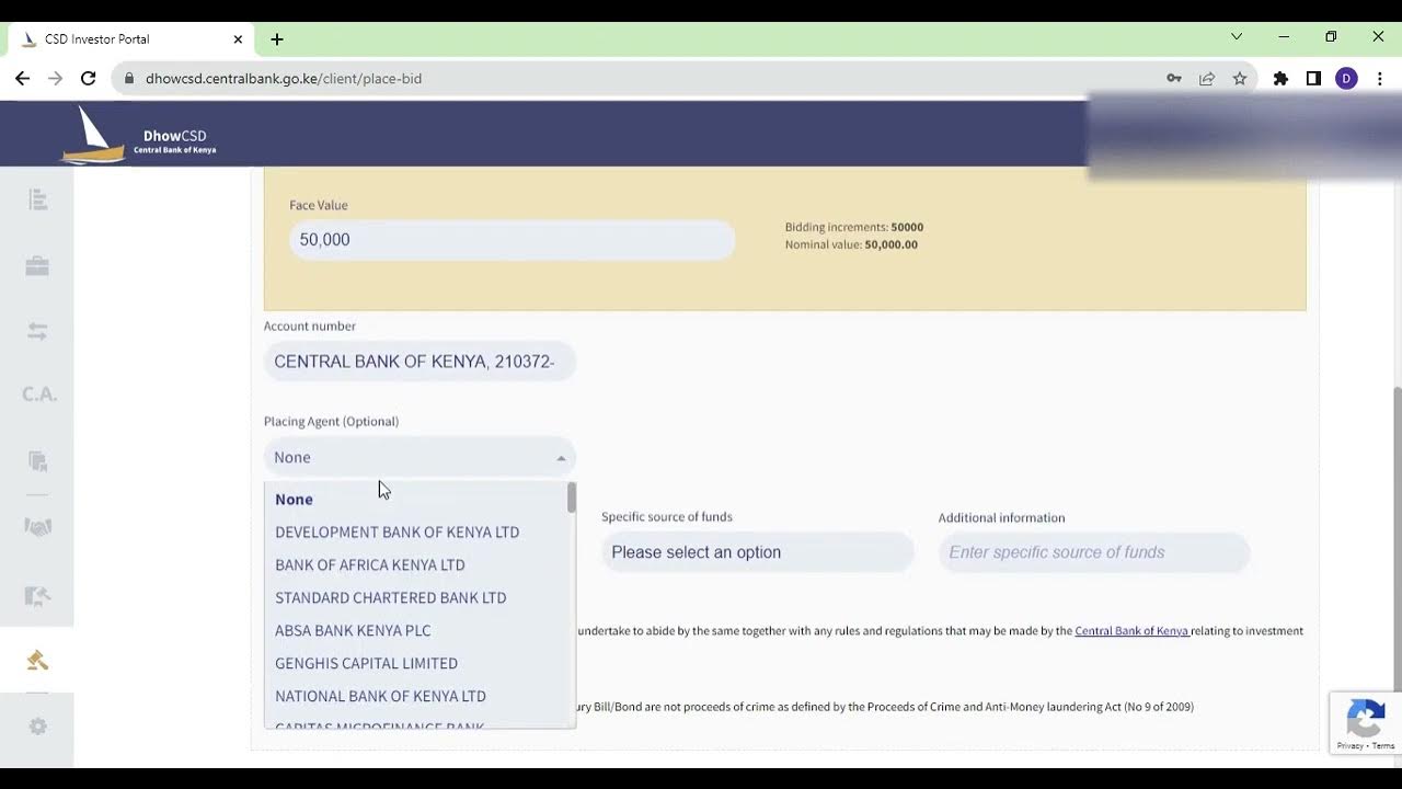 How to place a bid on Dhow CSD - Central Bank of Kenya - YouTube
