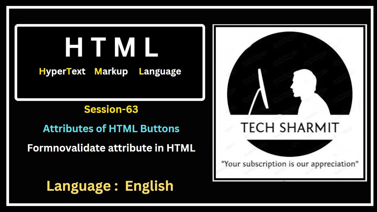 Attributes of HTML Button Tag | formnovalidate Attribute (Session-63 ...