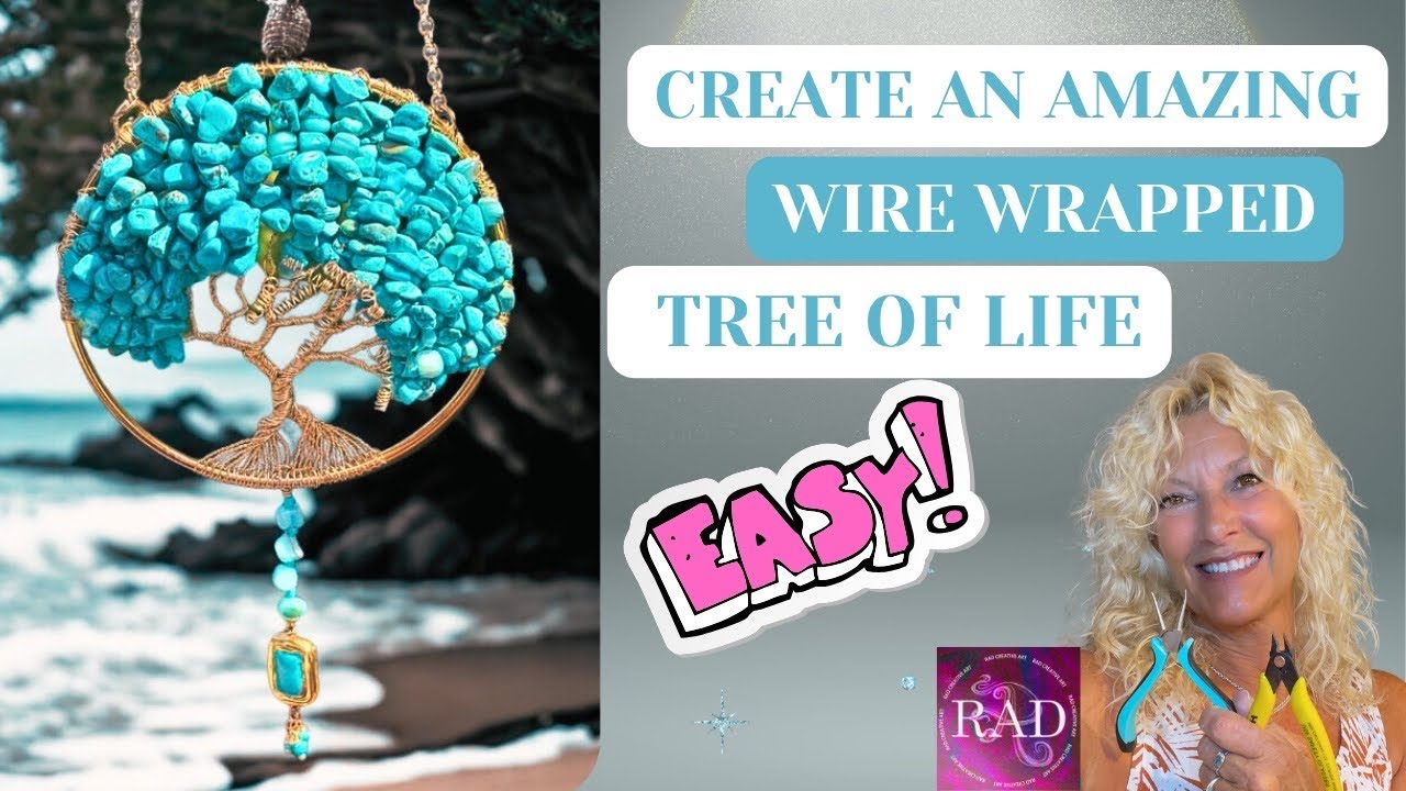 DIY Wire Tree of Life with Turquoise Beads - YouTube