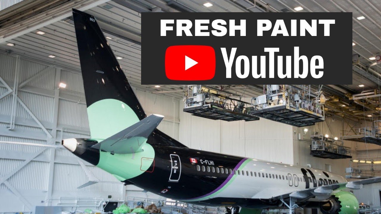 Painting Flair Airlines New Boeing 737 MAX - YouTube