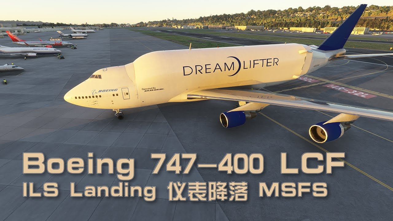 波音 747-400 LCF 仪表自动降落 美国 Boeing 747-400 LCF ILS Landing USA - YouTube