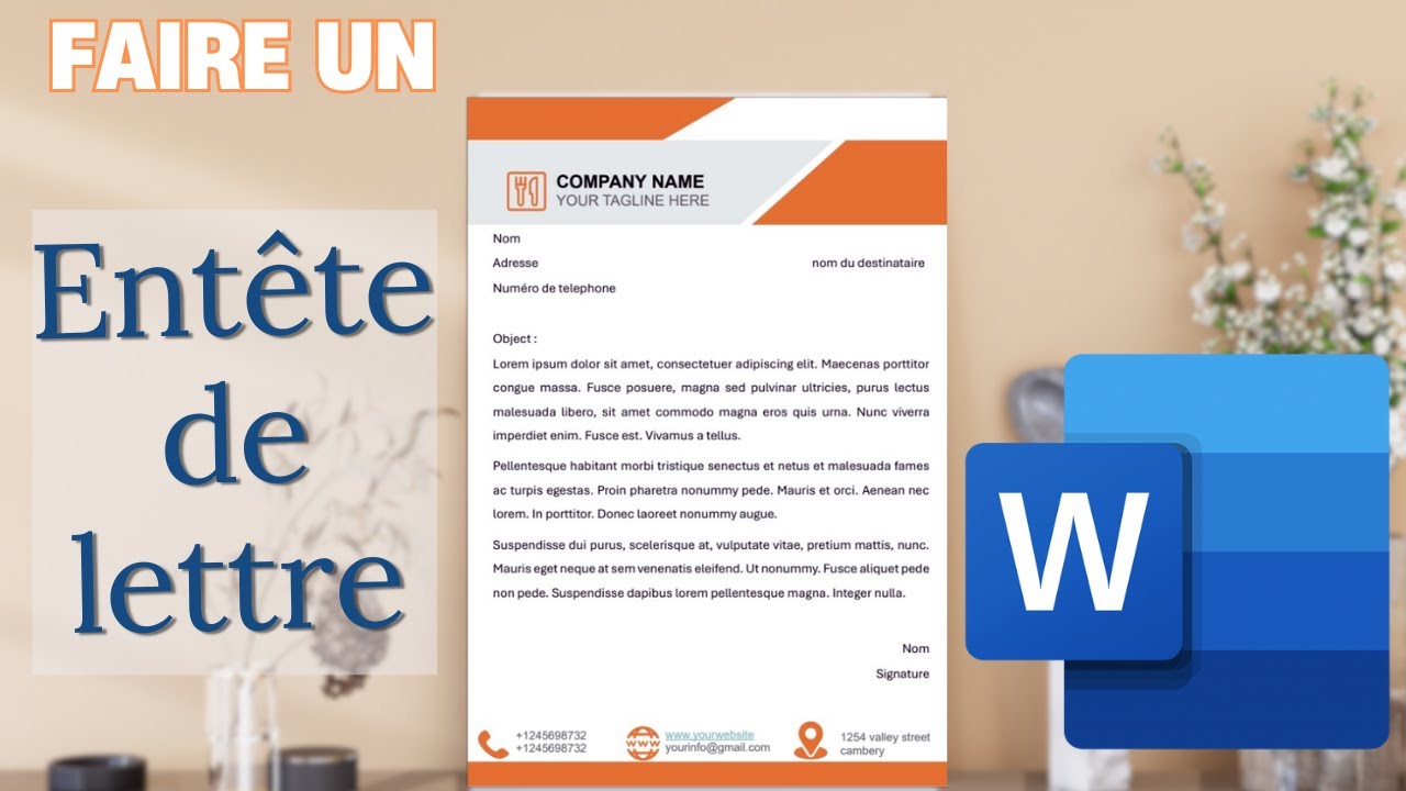 Créer un Entête de Lettre Professionnelle sur Word en 9 Minutes ? - YouTube