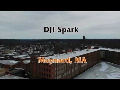 DJI Spark: Clock Tower, Maynard, MA - January 2018 - YouTube