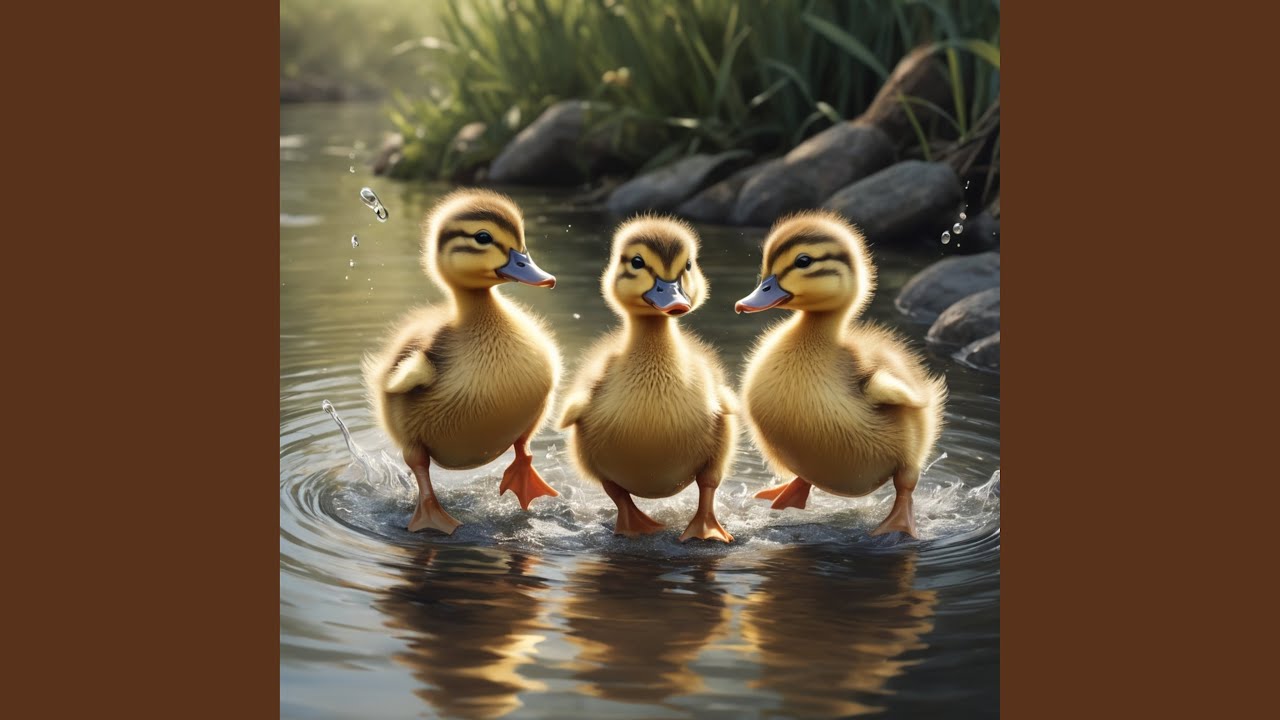 three ducklings dancing in the river - YouTube