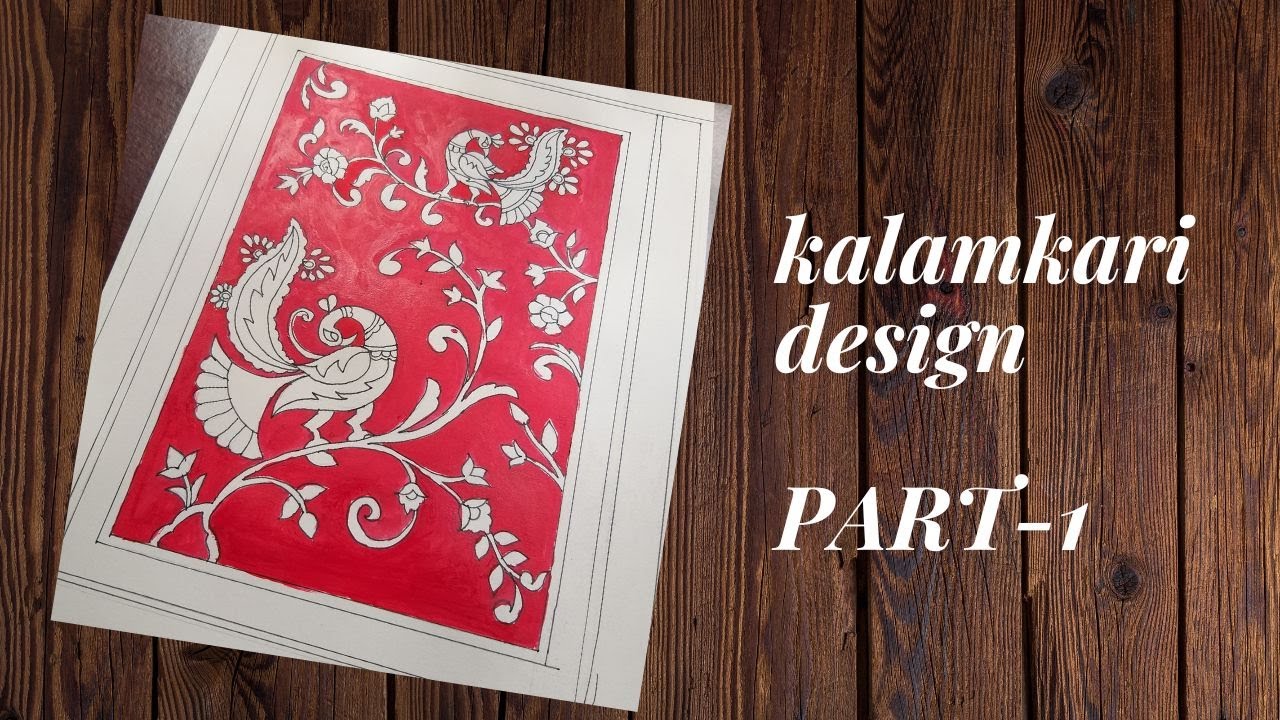 KALAMKARI ART|| how to draw beautiful kalamkari design for beginners ...