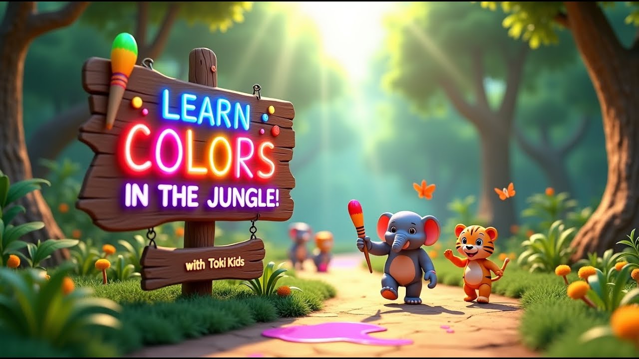 🌈🦁 Learn Colors in the Jungle! Fun Color Song for Kids 🐒🍃 - YouTube
