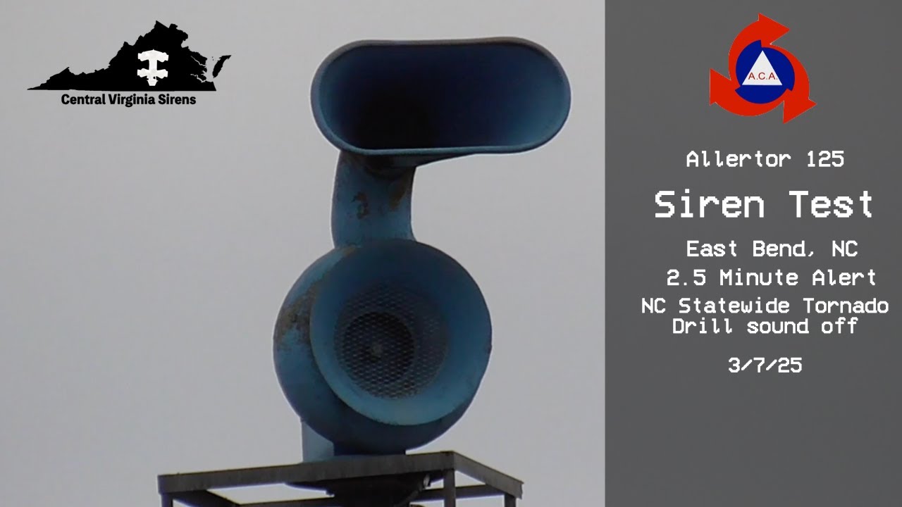 Siren Test | ACA Allertor 125 - East Bend, NC | 2.5 Minute Alert - 3/7 ...
