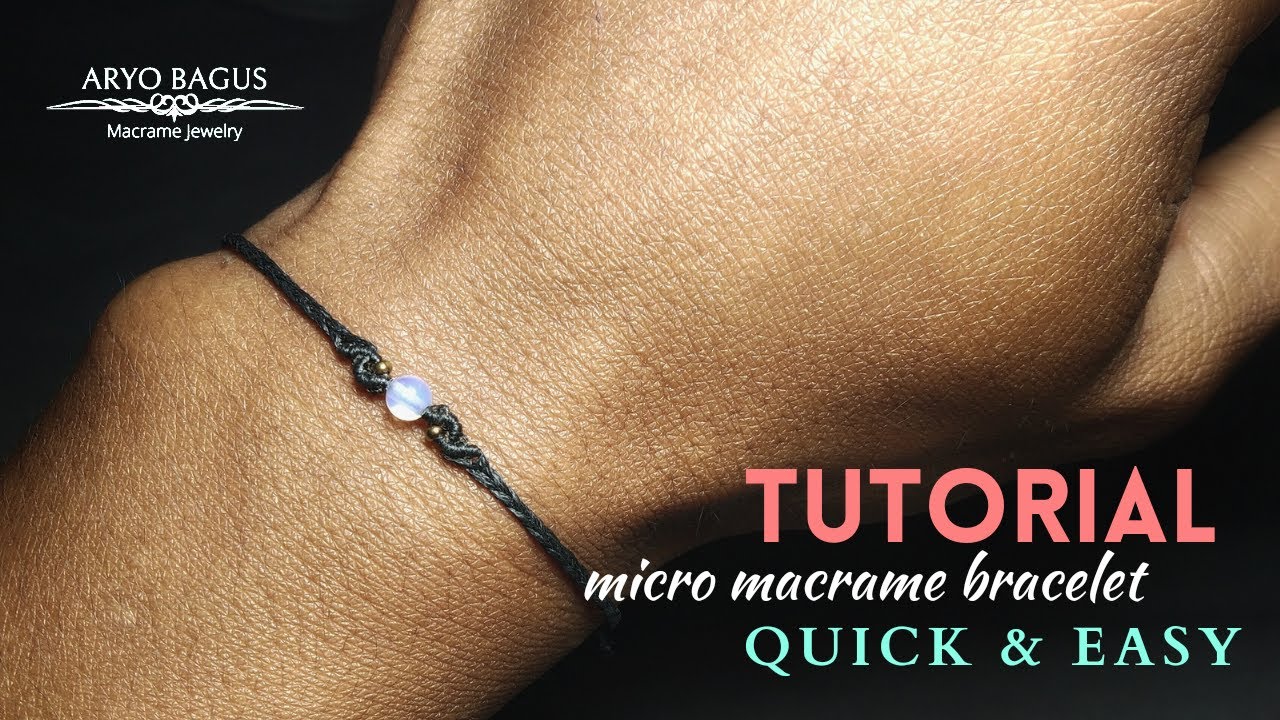 macrame bracelet tutorial easy #macrametutorial #tutorialgelang - YouTube