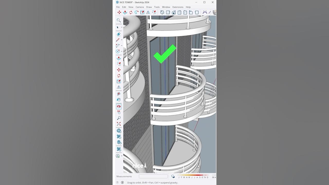 SketchUp tricks and tips! Creating curved handrails without any plugins in #sketchup #nicetowers ...
