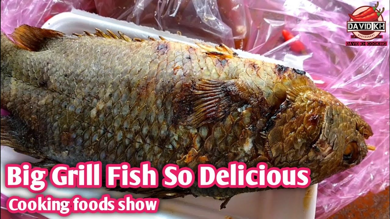 Free Time have lunch with Big grill fish leave from work so delicious ...