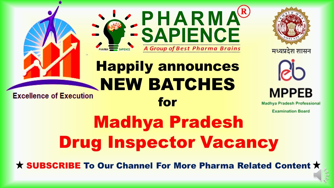 Madhya Pradesh Drug Inspector Exam Vacancy-44. 2022-2023. Drug Analyst ...