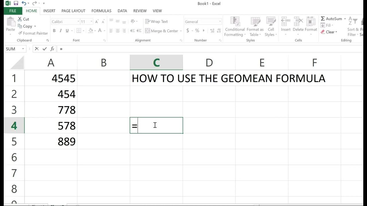 how to use GEOMEAN FORMULA IN EXCEL - YouTube