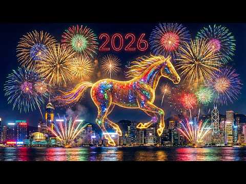 Hong Kong Chinese New Year 2026 🎆 | Epic Midnight Fireworks Over Victoria Harbour