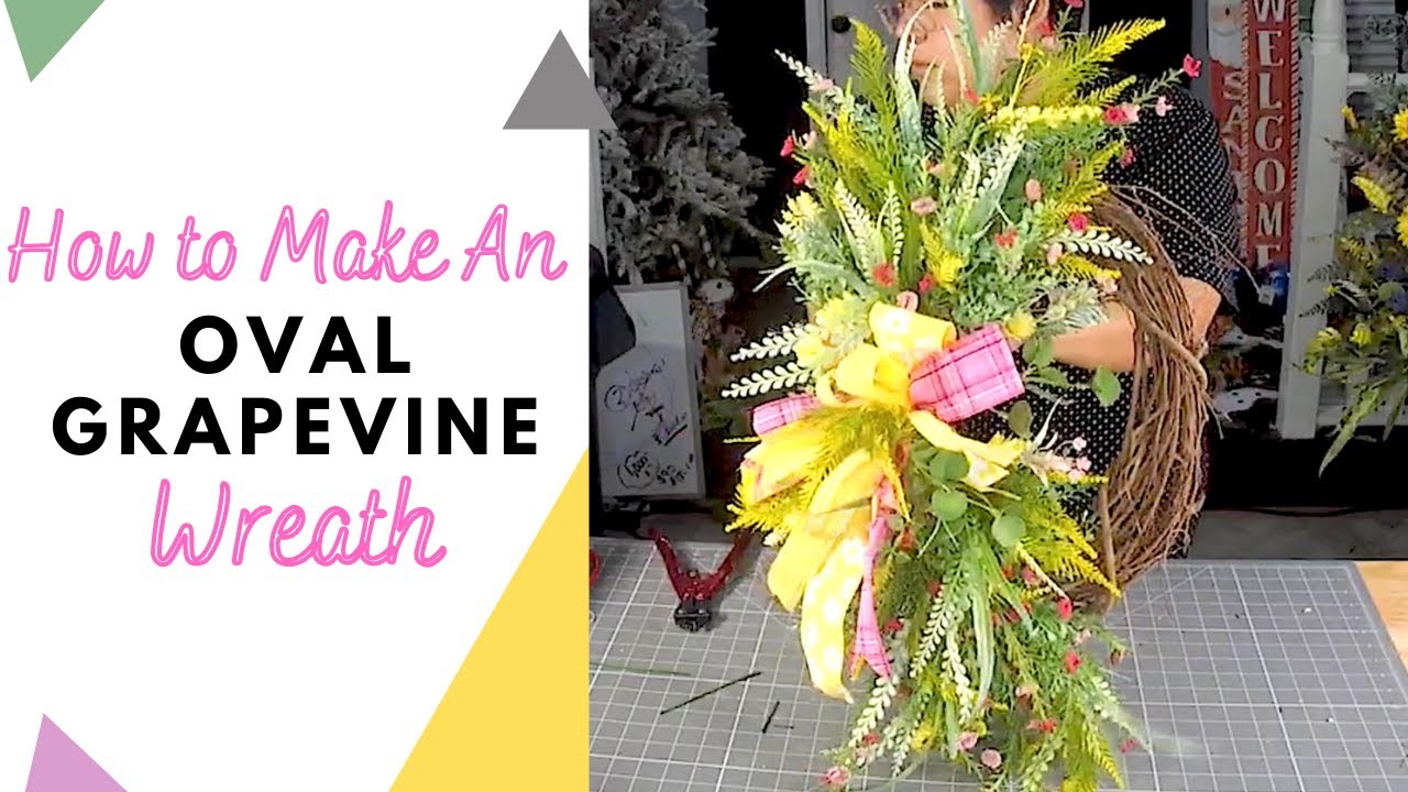DIY Oval Grapevine Wreath | Deco Exchange Tutorial - YouTube