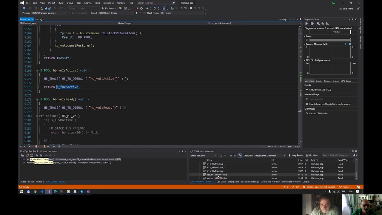 low level debugging Harbour from Visual Studio Community - YouTube