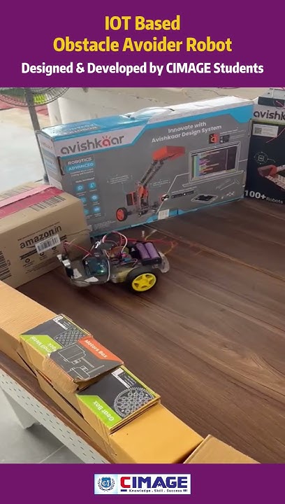 IOT Based Obstacle Avoider Robot designed & developed by CIMAGE Students. #internetofthings # ...