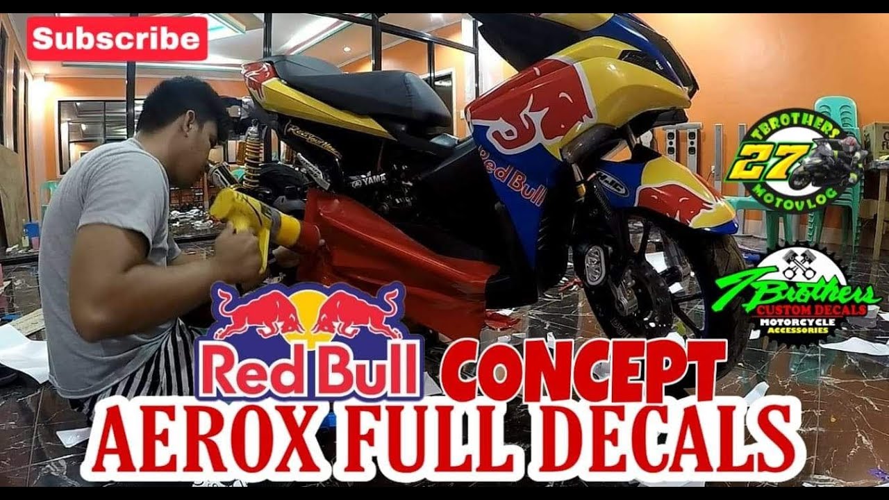 Tbrothers MotoVlog| AEROX 155 FULL DECALS RED BULL CONCEPT - YouTube