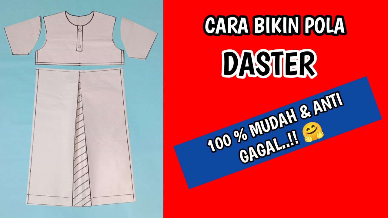 CARA MEMBUAT POLA DASTER BUMIL LENGAN PENDEK ANTI GAGAL COCOK UNTUK ...