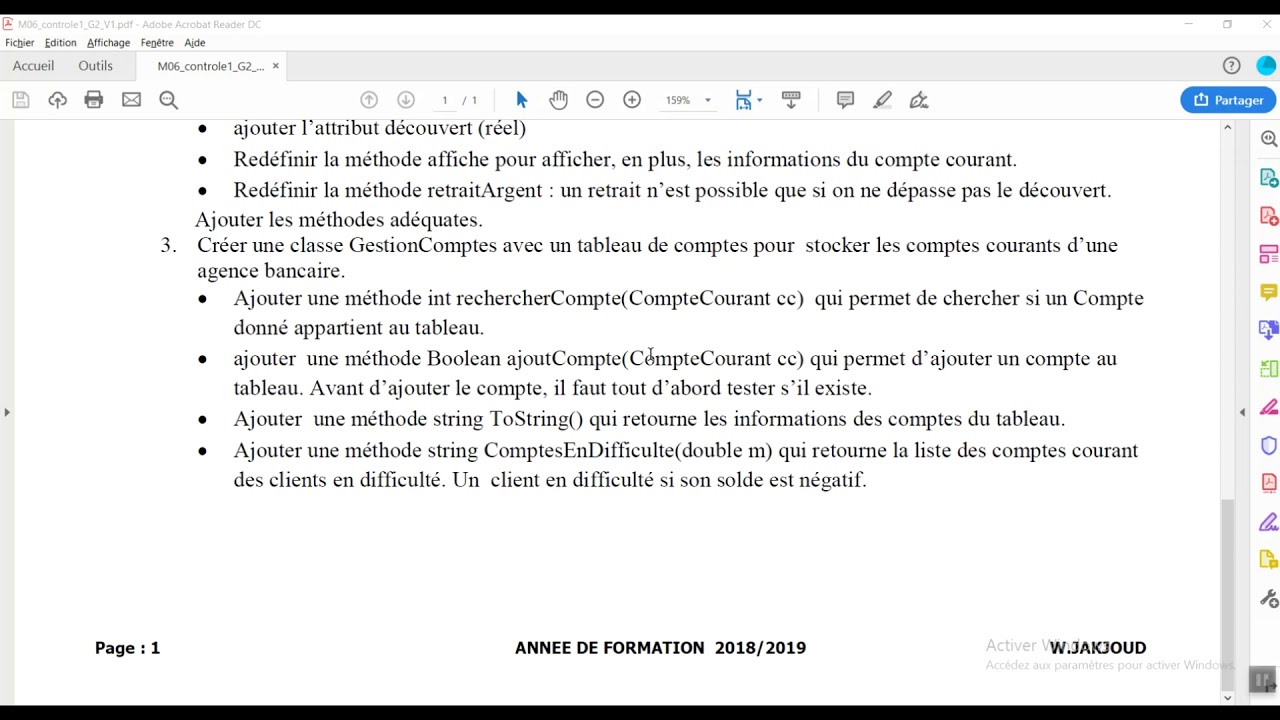 Programmation orientée objet et évenementielle Correction du controle 1 Variante 2 Groupe 2 ...