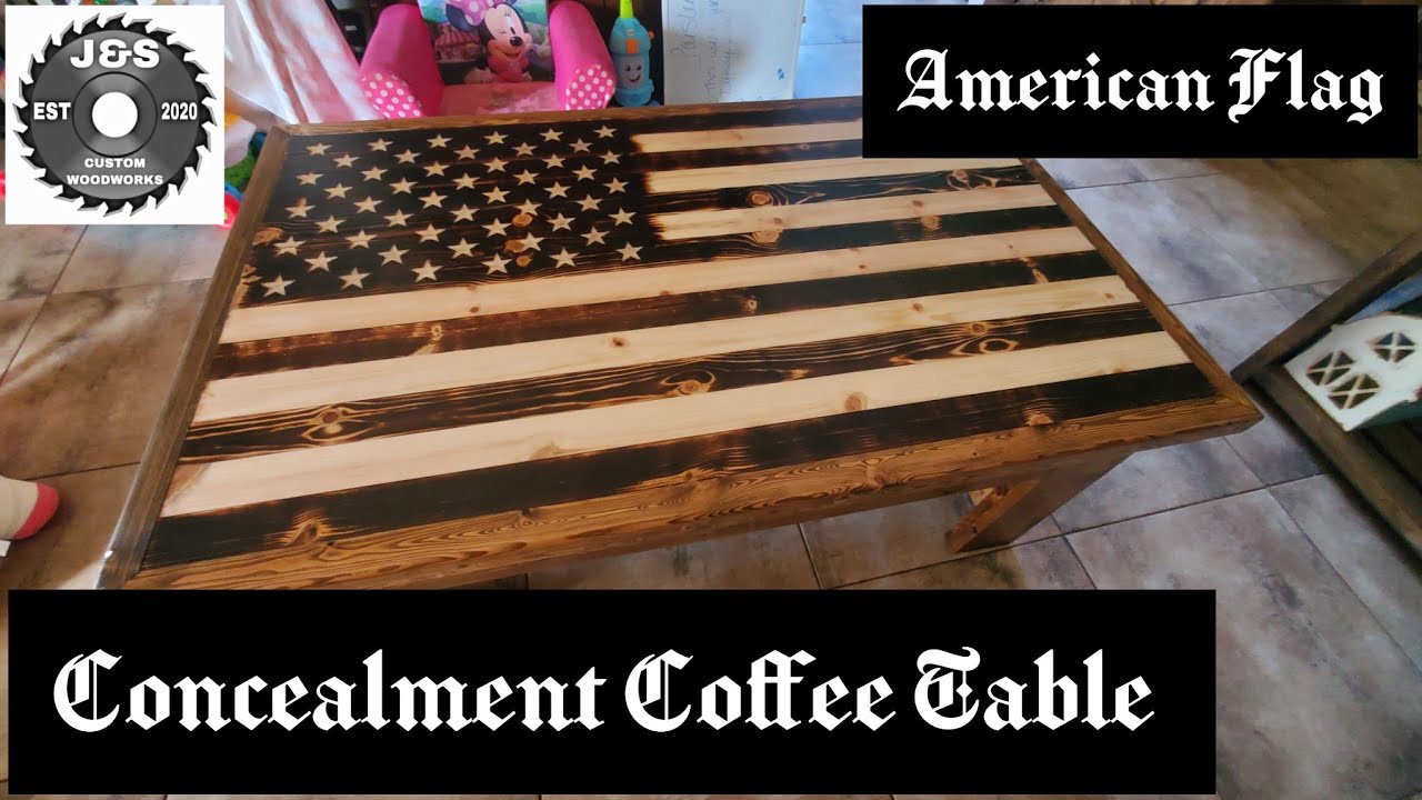 American Flag Concealment Coffee Table - YouTube