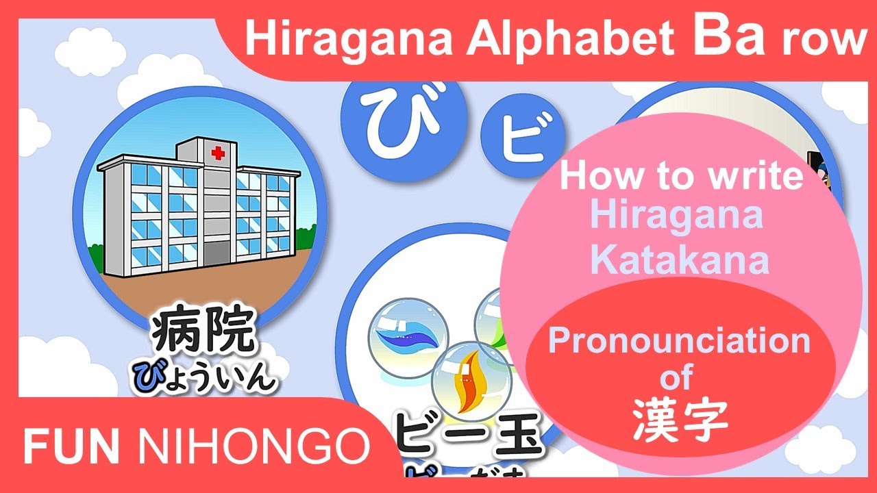 (Kanji pronunciation) How to read/write Hiragana Ba Row - Japanese ...
