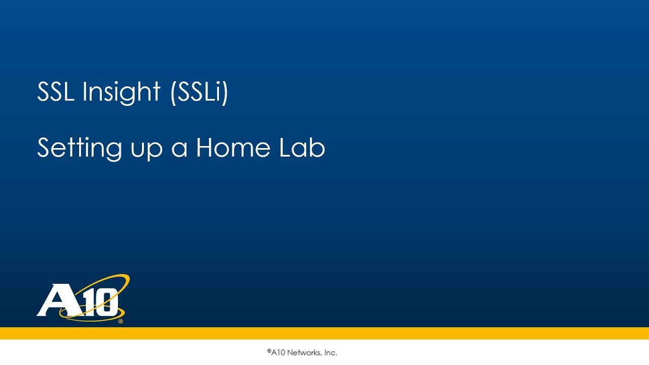 01 SSLi Lab - Setting up a Home Lab - YouTube