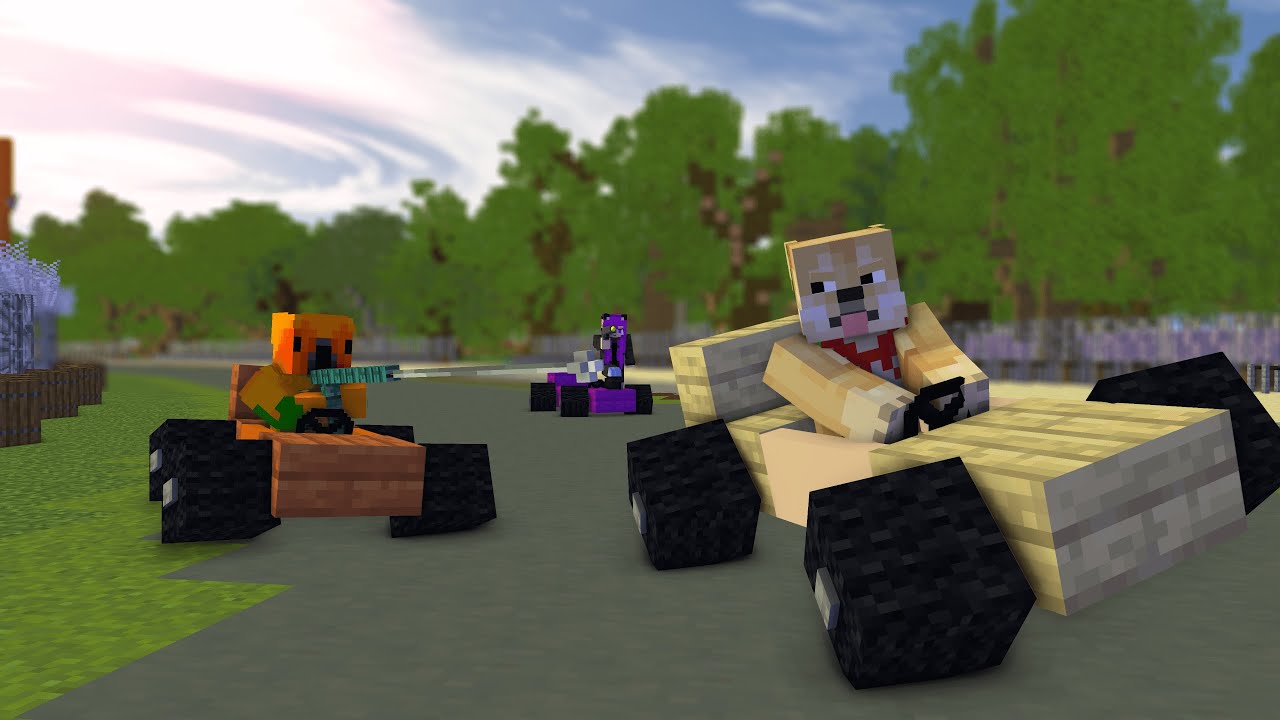 GO KART RACING (Minecraft Animation) - YouTube