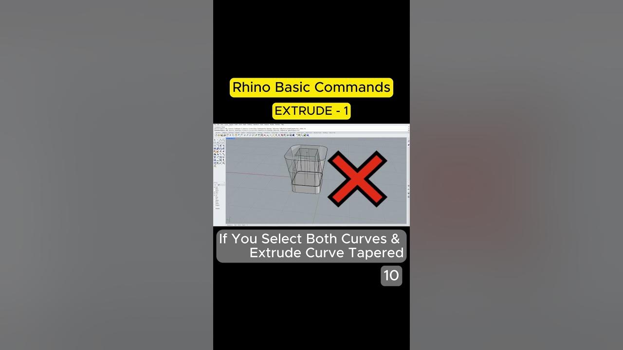 Rhino basic commands - EXTRUDE 1 🦏 💻 | Rhino In 1 Minute - YouTube