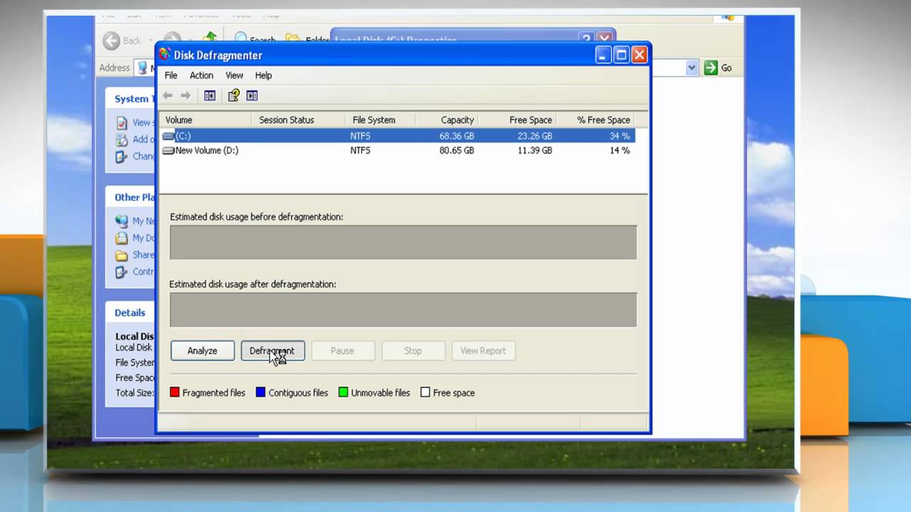 How to defragment the hard disk drive of a Windows® XP-based PC - YouTube