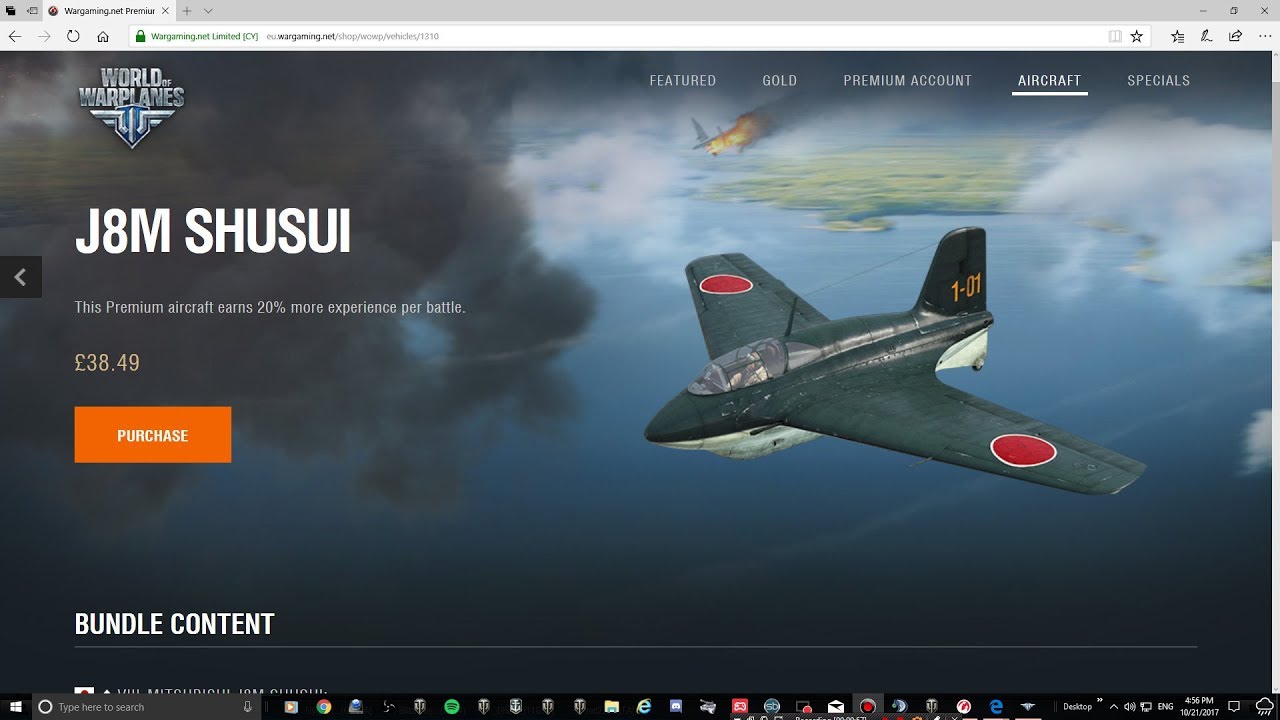 World of Warplanes J8M Shusui Review - YouTube
