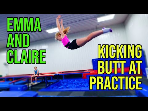 Emma and Claire kicking butt at practice - Gymnastics - Midwest Model Agency
