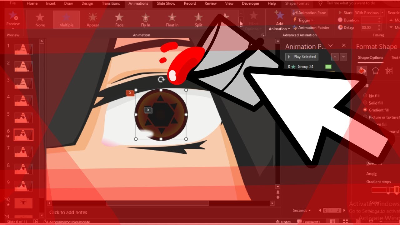 Animating A Spinning Mangekyo Sharingan in Powerpoint Presentation ...