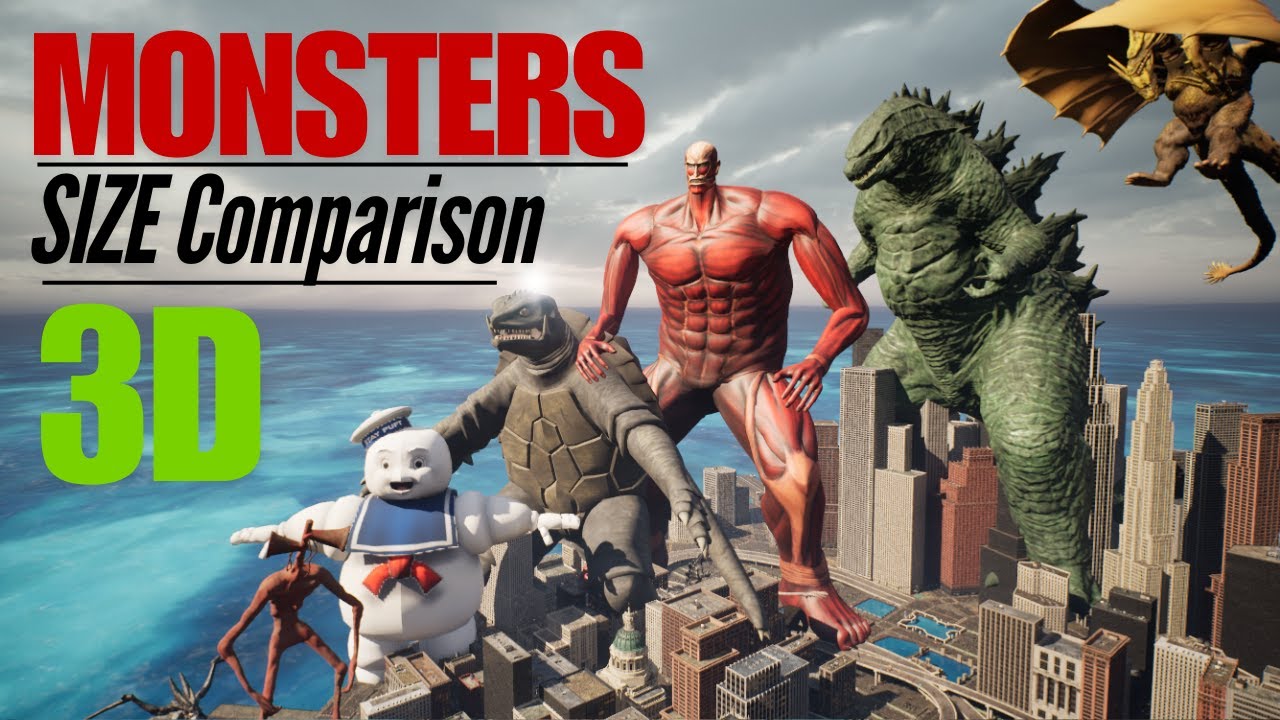 👹Monsters Size Comparison 2024 3D 🦖🦍 The Real SIZE of MONSTERS 👹 3D ...
