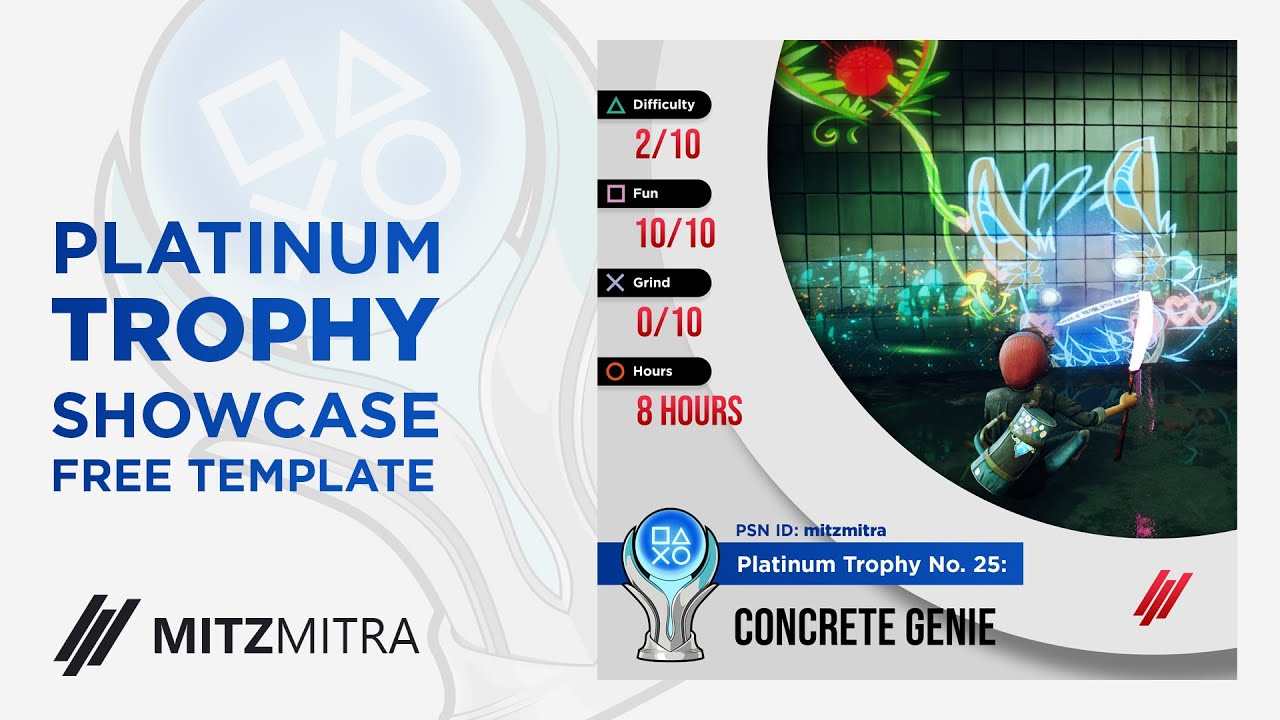 PlayStation Platinum Trophy Social Media Post Template [FREE] - YouTube