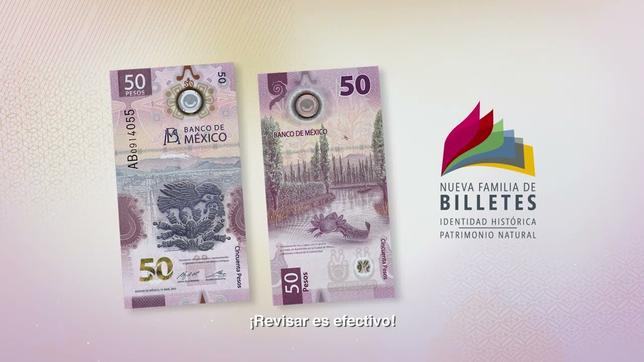 Billete de 50 pesos de la familia G - elementos de seguridad - YouTube