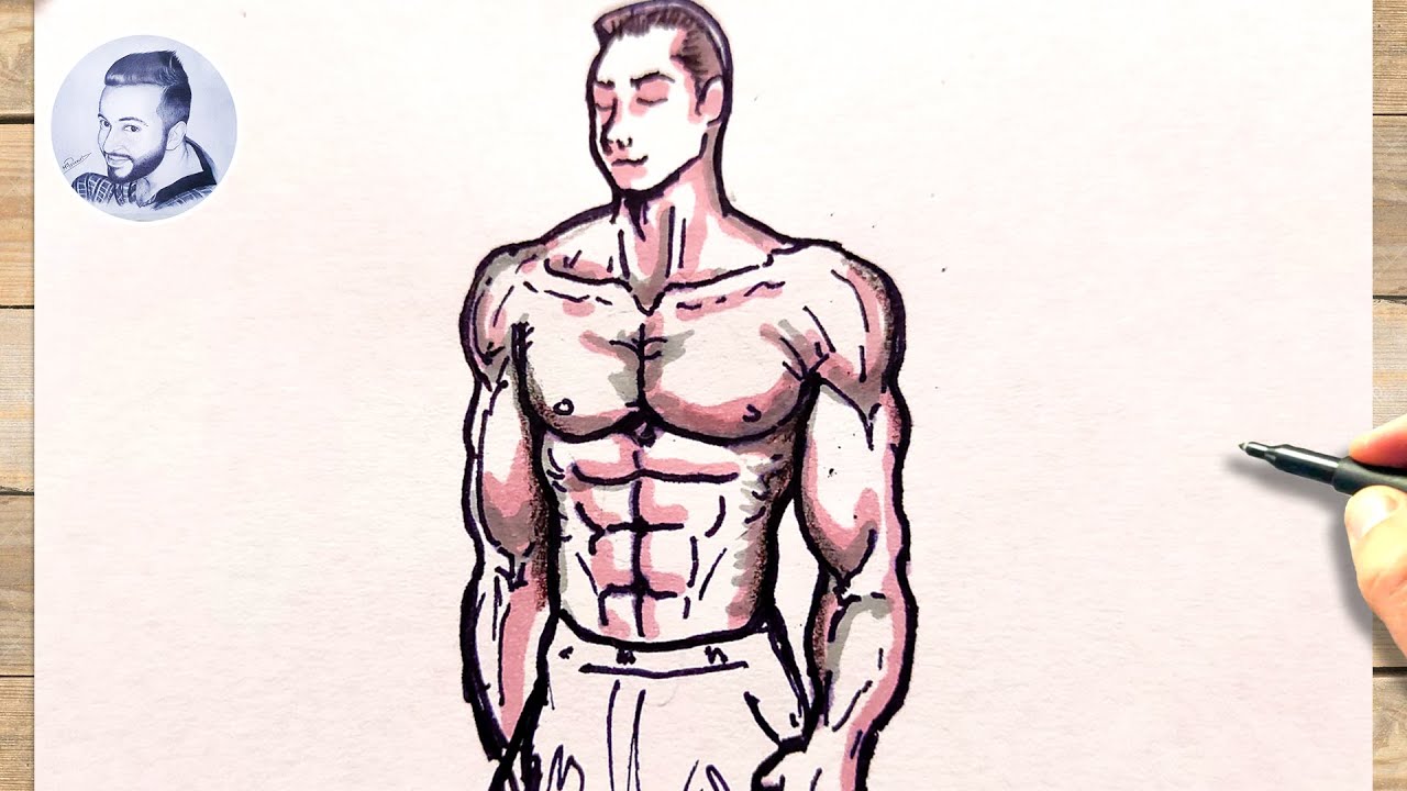 Comment dessiner un corps d homme musclé facilement - YouTube