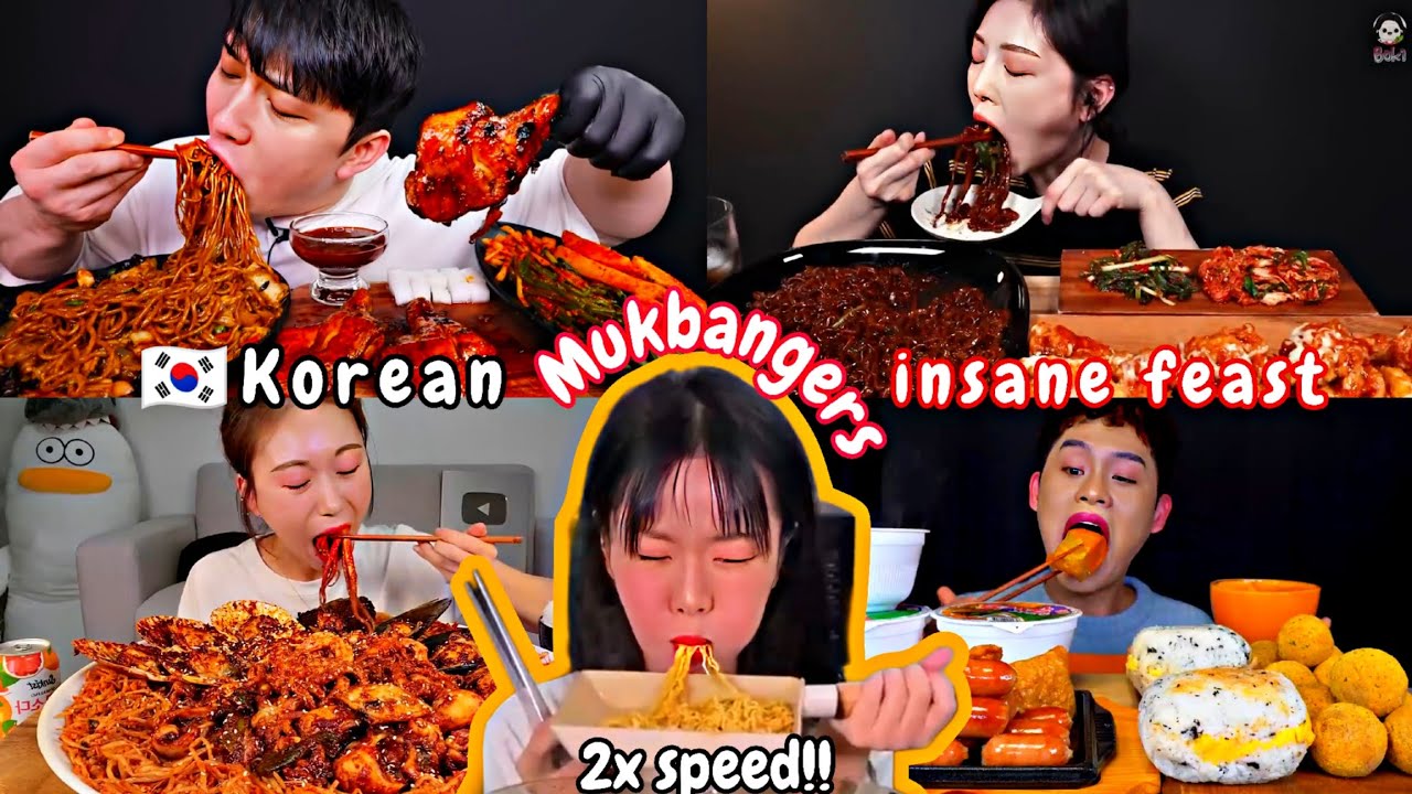 Korean Mukbangers Feast at 2x Speed | Ultimate Mukbang Compilation ...