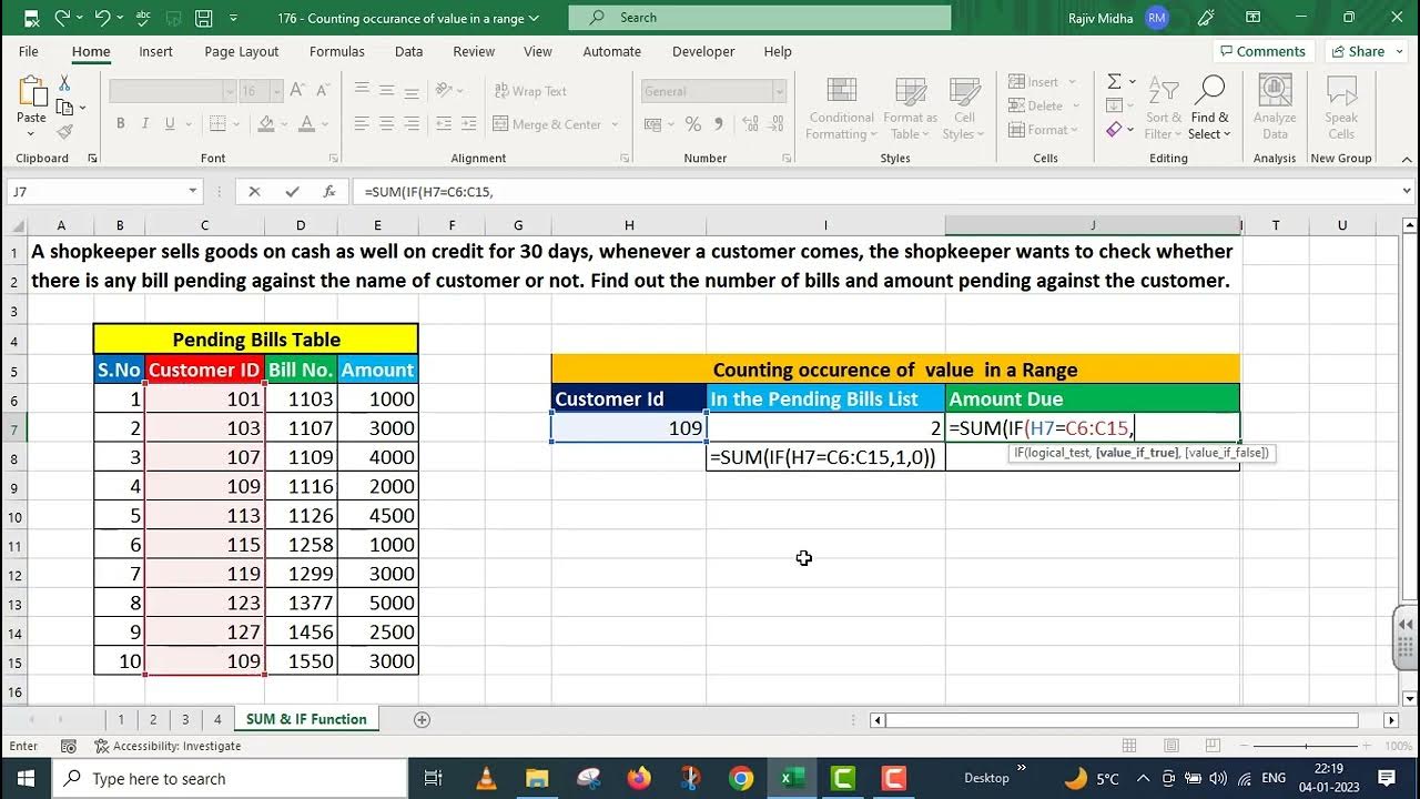 Counting occurence of value in a range - YouTube