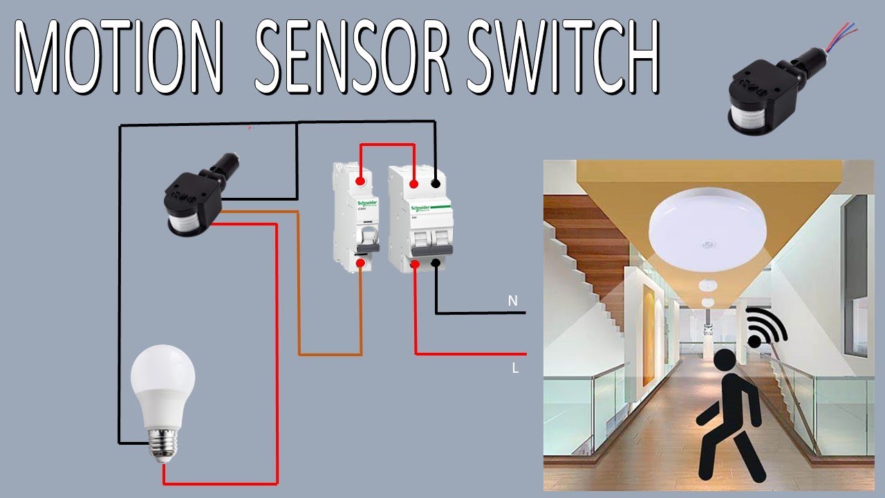 Motion Sensor light installation | PIR Motion Sensor - YouTube