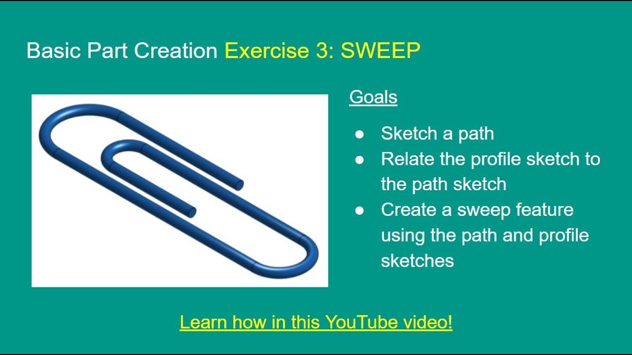 Autodesk Inventor Part Creation Exercise 3: Sweep - YouTube