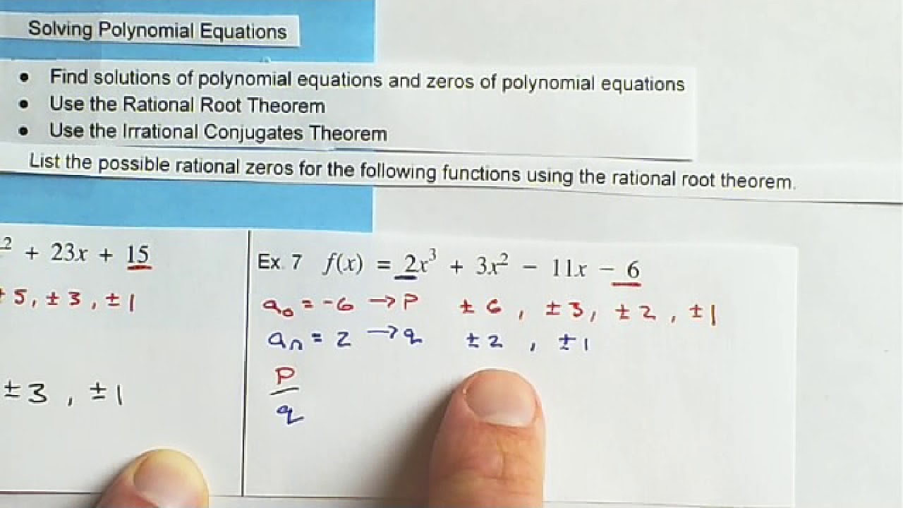 A2.04.05.VD.07.Solve Polynomial Equations Rational Root Theorem - YouTube