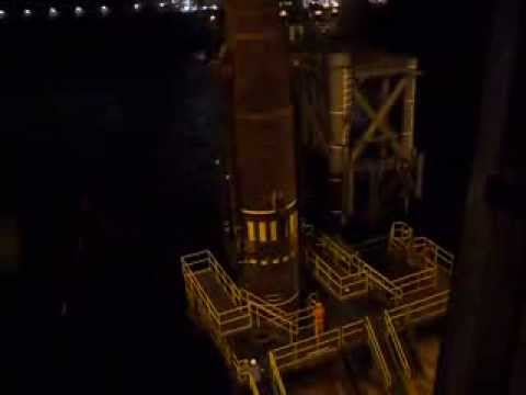 pile and follower hoisted from cradle - YouTube