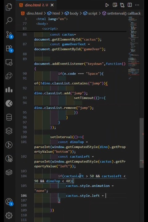 Create Dino Game with HTML CSS JS in 1 Minute | JavaScript Project for Beginners #webdevelopment ...