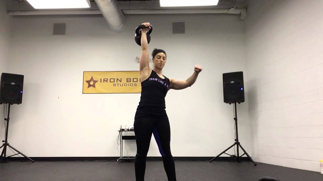 24kg (53lbs) Kettlebell Press - YouTube