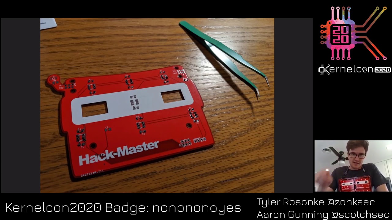 Kernelcon2020 Badge nonononoyes - Tyler Rosonke and Aaron Gunning - YouTube