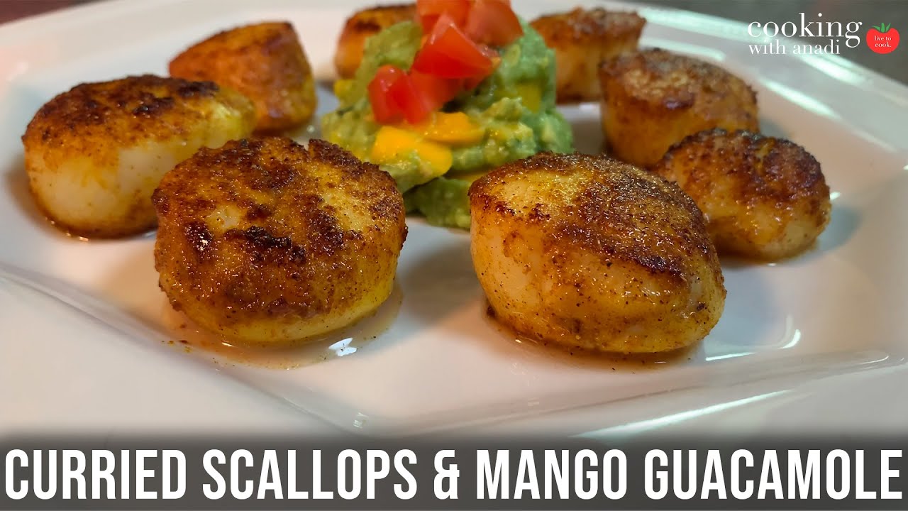 The Best Pan-Seared Curried Scallops w/ Chunky Mango Guacamole | # ...