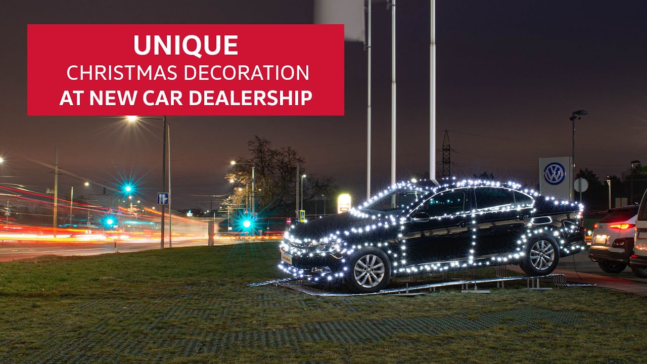UNIQUE Christmas decoration at new car dealership - YouTube