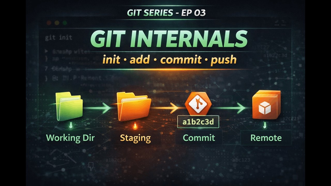 Git Series - Ep 0x03 | Git Internals Explained | git init, add, commit ...
