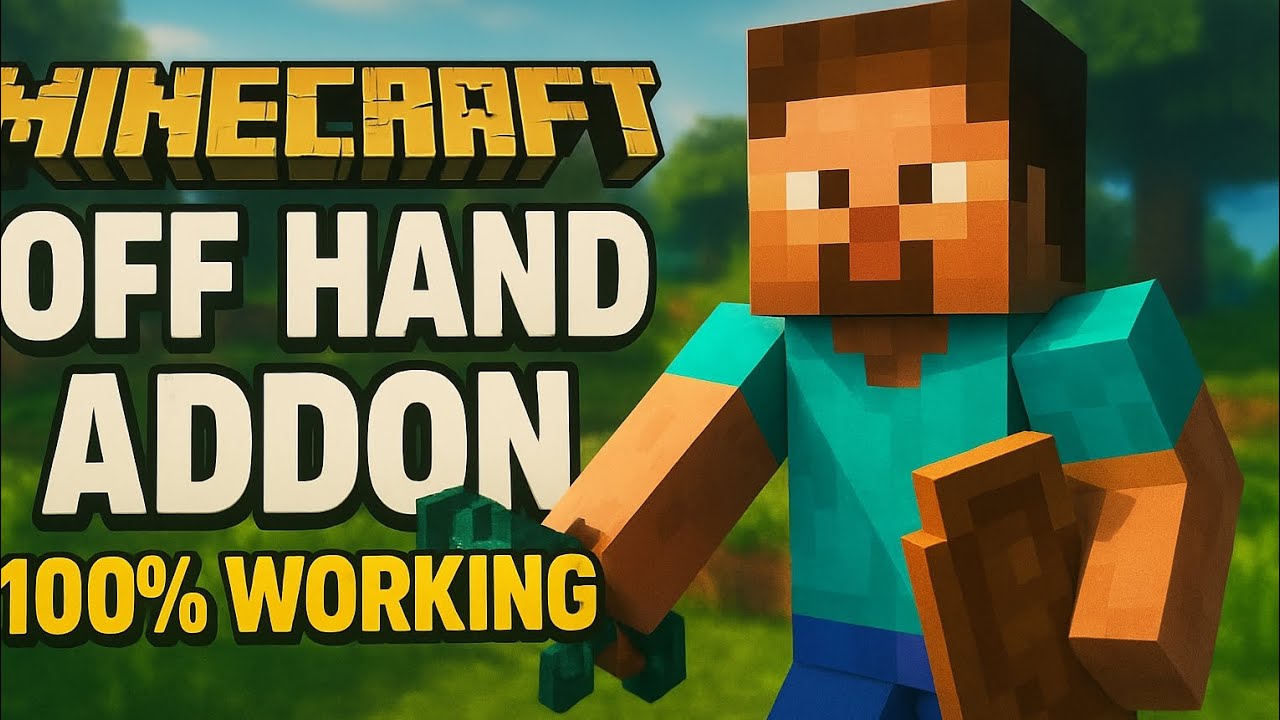 Finally Off-Hand in MCPE 🤯! Complete Addon Breakdown & Real Gameplay ...